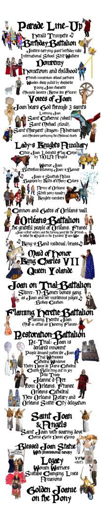 Parade Line-Up - Krewe de Jeanne d'Arc